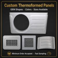 China Custom Heavy Gauge Thermoformed Air Conditioner Panel Cover | Thick ABS Vacuum Formed AC Front Shell for sale