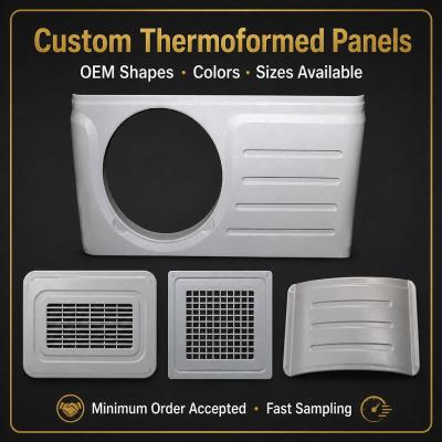 China Custom Heavy Gauge Thermoformed Air Conditioner Panel Cover | Thick ABS Vacuum Formed AC Front Shell for sale