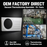 China Custom Heavy Gauge Thermoformed Air Conditioner Panel Cover | Thick ABS Vacuum Formed AC Front Shell for sale