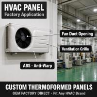 China Custom Heavy Gauge Thermoformed Air Conditioner Panel Cover | Thick ABS Vacuum Formed AC Front Shell for sale