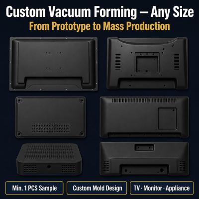 China BST Custom Vacuum Thermoforming TV Frame Cover Large Plastic TV Housing ABS+PC Television Shell Silk Screen Printing Cutting for sale
