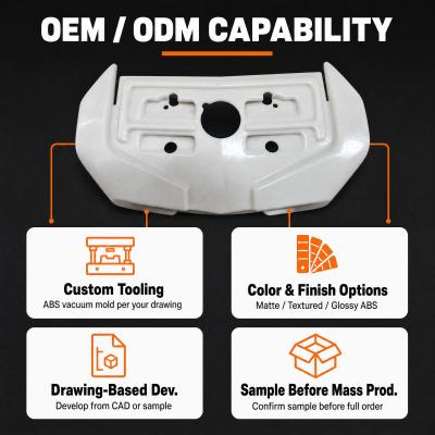 China Custom Thick 3mm Vacuum Formed Front Bumper Guard ABS Thermoformed Car Lower Protector Plate UV Resistant BST BST-C01 for sale