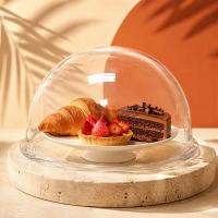China Custom Crystal Clear Acrylic Display Dome Food Cover Round Square Oval Shape for Bakery Pastry Cake Dessert for sale