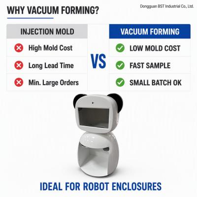 China Custom ABS Thick Sheet Vacuum Forming Robot Enclosure Housing Shell for Service Robot OEM ODM for sale