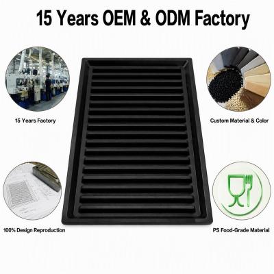 China Custom Black Food Grade PS Thermoformed Cake Tray Disposable Bakery Blister Packaging Tray OEM Factory Direct for sale