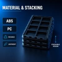 China Custom ESD Safe Static-Dissipative ABS PC Vacuum Forming Tray for PCB Semiconductor Connector Automotive Electronics OEM ODM for sale