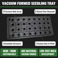 China Heavy Duty ABS Vacuum Formed Hydroponic Grow Tray Custom Thermoformed Seedling Flat for Microgreen Nursery for sale