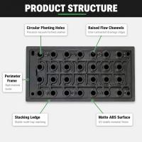 China Heavy Duty ABS Vacuum Formed Hydroponic Grow Tray Custom Thermoformed Seedling Flat for Microgreen Nursery for sale