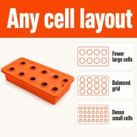 China Custom Plastic Seedling Nursery Tray Any Cell Count Size Color Drain Hole Stackable OEM ODM Own Factory for sale