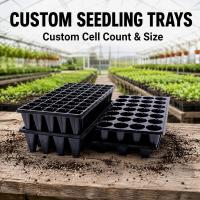 China Custom ABS PS PP Seedling Tray Plug Tray Any Cell Count Shape Drainage Hole Stackable for Greenhouse Nursery OEM ODM for sale
