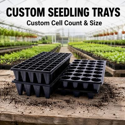 China Custom ABS PS PP Seedling Tray Plug Tray Any Cell Count Shape Drainage Hole Stackable for Greenhouse Nursery OEM ODM for sale