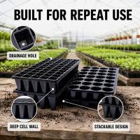 China Custom ABS PS PP Seedling Tray Plug Tray Any Cell Count Shape Drainage Hole Stackable for Greenhouse Nursery OEM ODM for sale