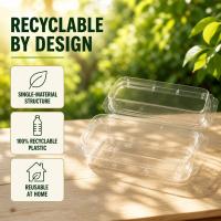 China Crystal Clear PET PP Hinged Lid Clamshell Food Container Snap-Lock Stackable for Fruit Berry Salad Bakery OEM ODM for sale