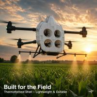 China BST OEM ODM Lightweight Vacuum Formed FPV Model Airplane Frame Cover White ABS Plastic UAV Shell with Cutting Service for sale
