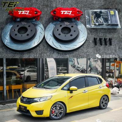 China Front Big Brake Kit 4 Piston Caliper With 262x22mm Rotor BBK Auto Brake System For Honda Fit GK5 15 Inch Car Rim for sale