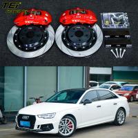 China Front Big Brake Kit 4 Piston Caliper with 355x28mm rotor BBK auto brake system For Audi A4L 18 Inch car rim for sale