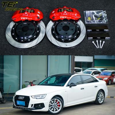 China Front Big Brake Kit 4 Piston Caliper with 355x28mm rotor BBK auto brake system For Audi A4L 18 Inch car rim for sale