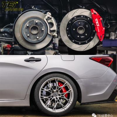 China Rear Big Brake Kit 4 Piston Caliper With 355x28mm Rotor BBK Auto Brake System For Toyota Avalon 19 Inch Car Rim for sale
