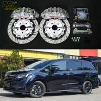 China Front Big Brake Kit 6 Piston Caliper With 355x28mm Rotor BBK Auto Brake System For Honda Odyssey 18 Inch Car Rim for sale