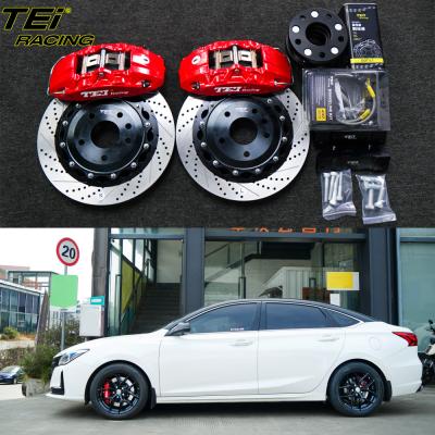 China Front Big Brake Kit 4 Piston Caliper With 330x28mm Rotor BBK Auto Brake System For Changan RAETON CC 17 Inch Car Rim for sale