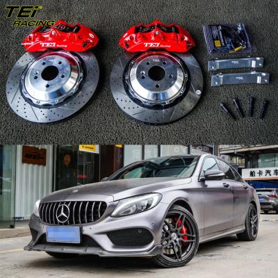 China Front Big Brake Kit 6 Piston Caliper With 378*32 Mm Rotor BBK Auto Brake System For Mercedes Benz C200 19 Inch Car Rim for sale