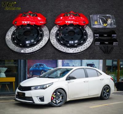 China Front Big Brake Kit 4 Piston Caliper With 378x32mm Rotor BBK Auto Brake System For Toyota Corolla 18 Inch Car Rim for sale