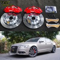 China Front Big Brake Kit 6 Piston Caliper With 378*32 Mm Rotor BBK Auto Brake System For Audi A6  19 Inch Car Rim for sale