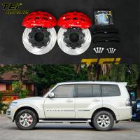 China Front Big Brake Kit 6 Piston Caliper with 332x32mm rotor BBK auto brake system For MITSUBISHI PAJERO 17 inch car rim for sale