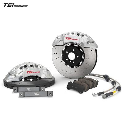 China TEI S-X Front 10 Piston Brake Caliper Carbon Ceramic Brake Rotor Performance Brake Kit for Audi A6 A7 A8 Q7 Q8 for sale