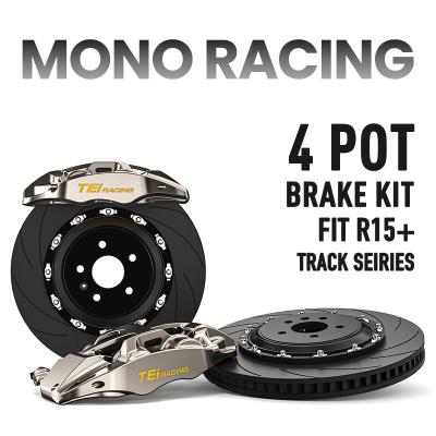 China TEI GT40-MONMO 4 Piston Monoblock Forged Brake Caliper 285mm 296mm 330mm Brake Rotor Kit for Fit Jazz GE8/GK5/GR9 for sale