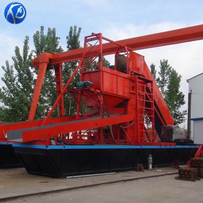 China Gold Mining Bucket Chain Dredger 500m Dredging Depth 60cm Draught for sale