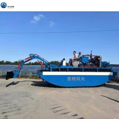 China Amphibious Water Weed Harvester Dredger 2.5m Depth T Type Cutter Bucket Rake for sale