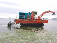 China River Dredging Diesel Amphibious Dredger 500m3/h Working Capacity for sale