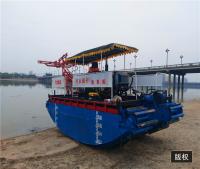 China Marine Steel Amphibious Caterpillar Weed Harvester 6.5m Dredging Depth for Shallow River Cleaning for sale