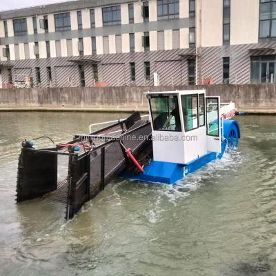 China Full Hydraulic Drive Aquatic Weed Harvester 2.2m Mowing Width 0.8m Depth Water Grass Collecting Machine for sale