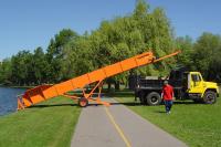 China 3000m2/h Aquatic Weed Harvester 12t Load Capacity Tractor Powered River Grass Conveyor Barge for sale