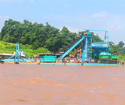 China Diesel Powered Chain Bucket Dredger 450m3h for River Gold Mining for sale