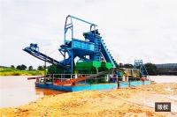 China 100 Tons Per Hour Bucket Chain Gold Dredging Boat 13m 14m 15.5m Pontoon for sale