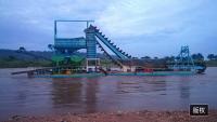 China 100 Tons Per Hour Bucket Chain Gold Dredging Boat 13m 14m 15.5m Pontoon for sale
