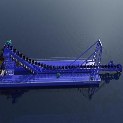 China Bucket Chain Dredger 400m3/h Output ISO9001 River Sand Dredging Equipment for sale