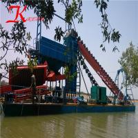 China Gold Gravity Chain Bucket Dredger with 12m Dredging Depth 10/8 Inch Pump for sale