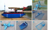 China Hydraulic Track Drive Amphibious Weed Harvester with T-Type Cutter Rake 15m Reach for sale