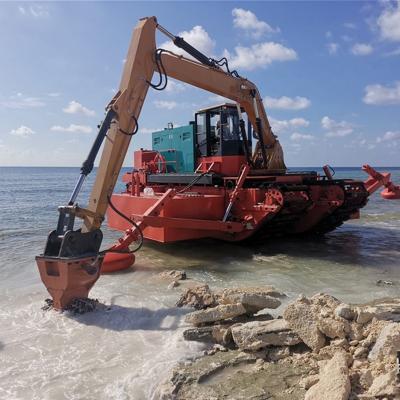 China Multi-purpose Amphibious Excavator 150kw Volvo Motor 4m Dredging Depth 0.8m³ Bucket for sale