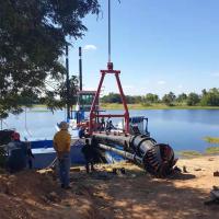 China Small Sand Dredging Cutter Suction Dredger 12 Inch with Submersible Pump and Hydraulic Head for sale