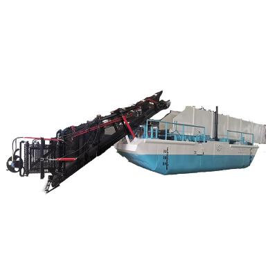 China Gear Drive Aquatic Weed Harvester 24H Continuous Work 4 Layers Anti-Rust Paint Water Cleaning for sale