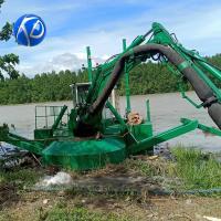 China Sand Dredging Amphibious Dredger with 10m Dredging Depth 500m Discharging Distance for sale