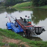 China 19000 kg Automatic Hydraulic Control Aquatic Weed Harvester with 4 Layers Anti-Rust Marine Paint for River Cleaning for sale