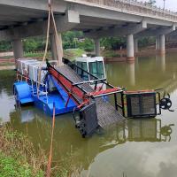 China 19000 kg Automatic Hydraulic Control Aquatic Weed Harvester with 4 Layers Anti-Rust Marine Paint for River Cleaning for sale