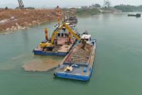 China Customized Sand Carrier Barge 15m3 for River Dredging with Jet Suction Dredger for sale