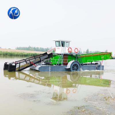 China Full Hydraulic Drive Aquatic Weed Harvester 10m Paddle Wheel Propulsion Modular Design Waterway Cleaning Boat for sale